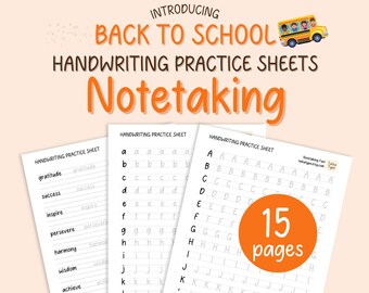 Back to School Neat Handwriting Practice Sheets, Printable Handwriting ...