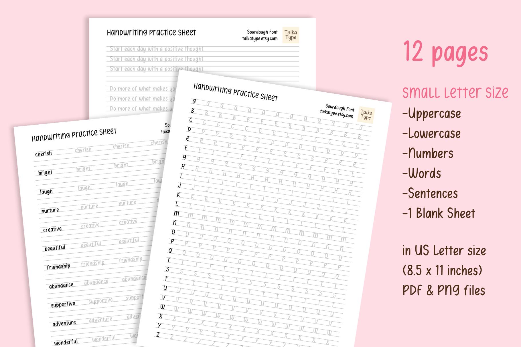 Cute Handwriting Practice Sheets, Printable Handwriting Worksheets ...