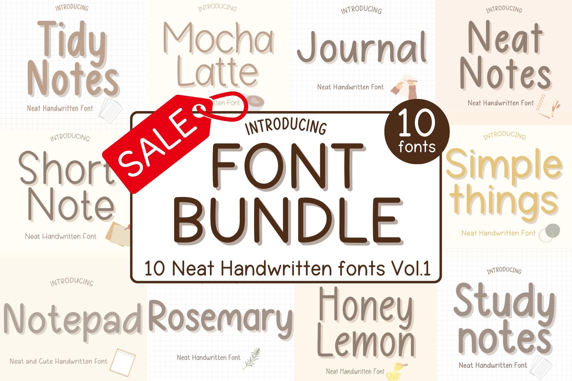 10 Font Bundle Handwritten Fonts, Neat Handwritten Font, Neat ...