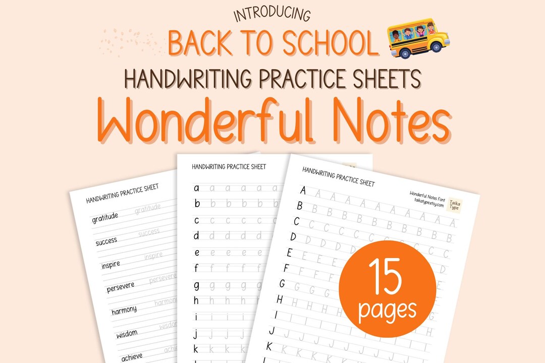 Back to School Neat Handwriting Practice Sheets, Printable Handwriting ...