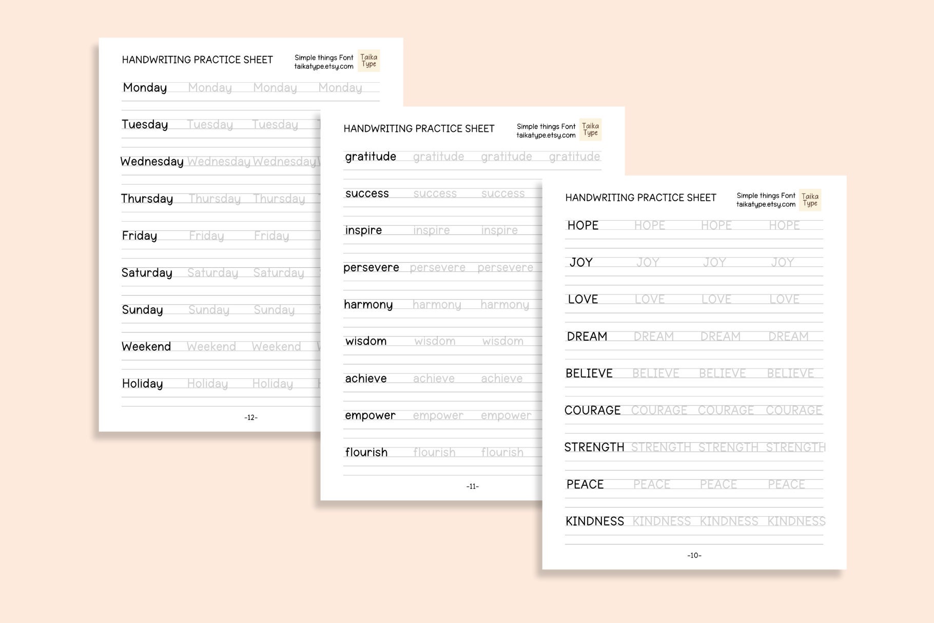 Back to School Neat Handwriting Practice Sheets, Printable Handwriting ...