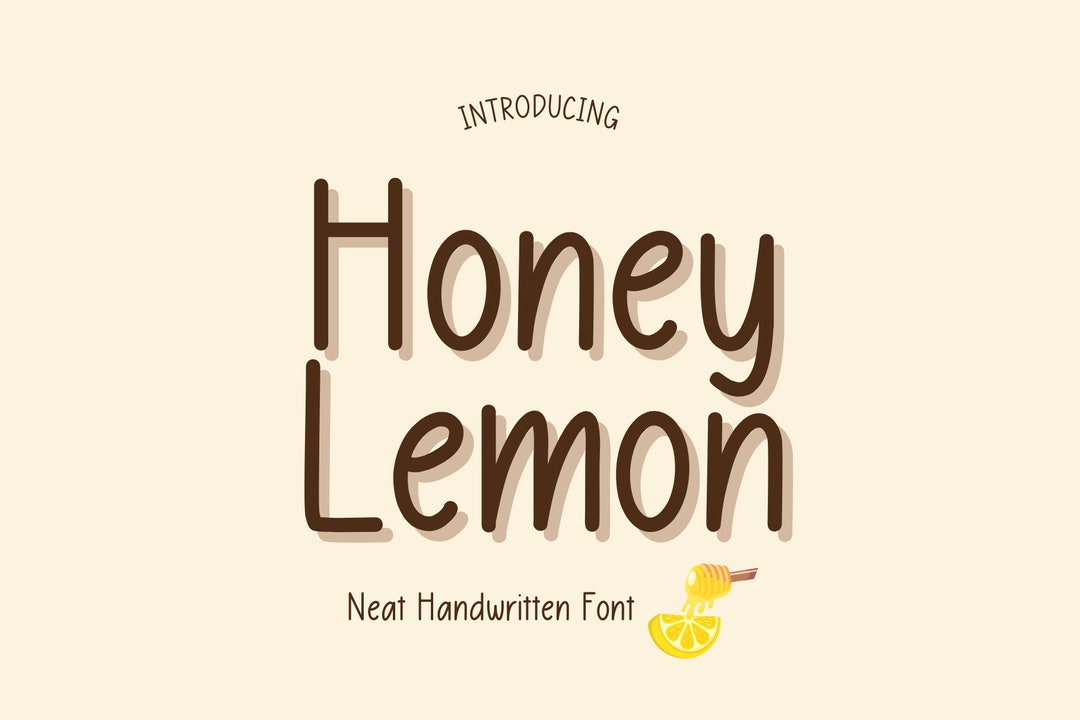 Honey Lemon Font, Neat Handwritten Font, Neat Handwriting, Cute Font ...