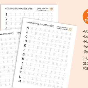 Back to School Neat Handwriting Practice Sheets, Printable Handwriting ...