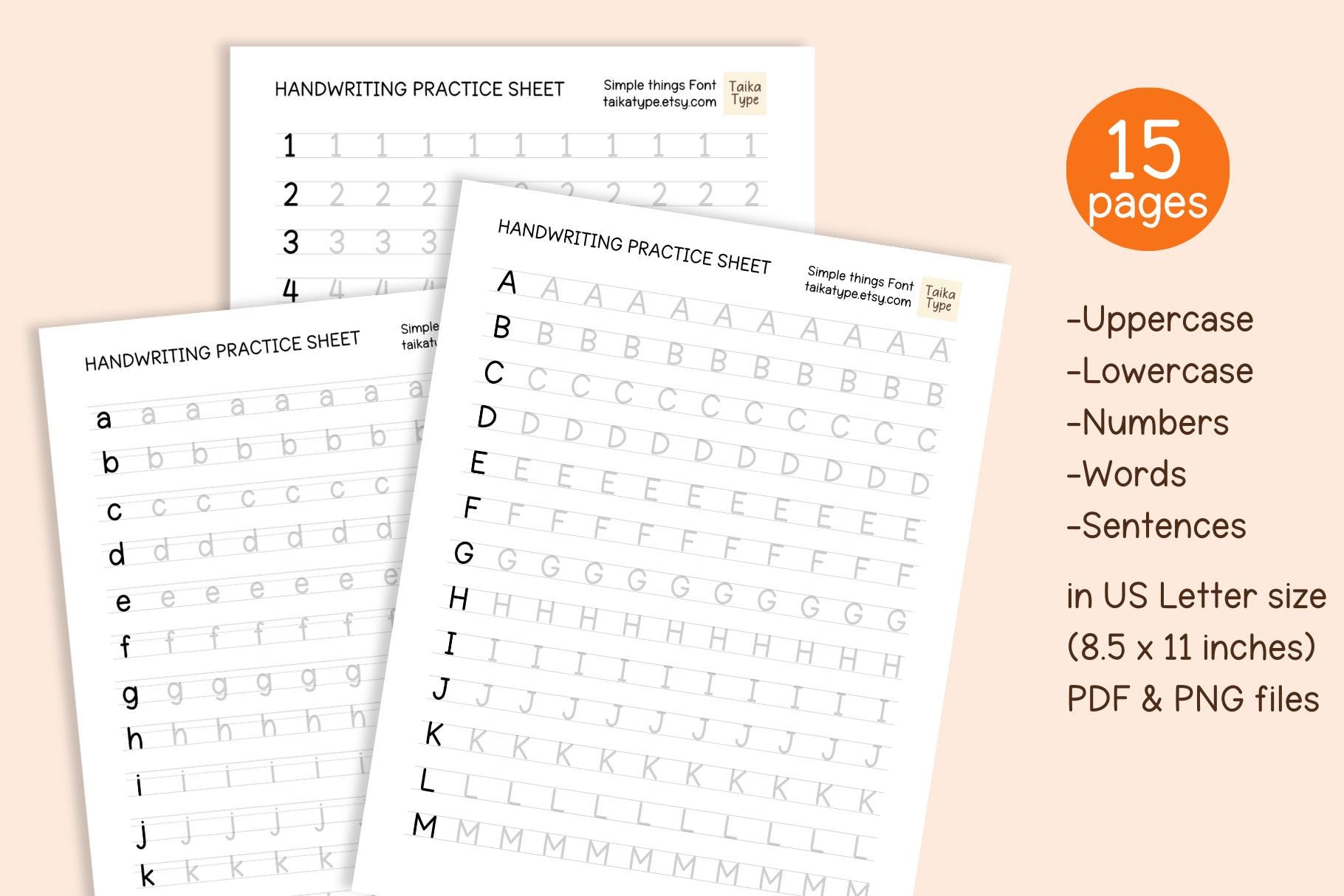 Back to School Neat Handwriting Practice Sheets, Printable Handwriting ...