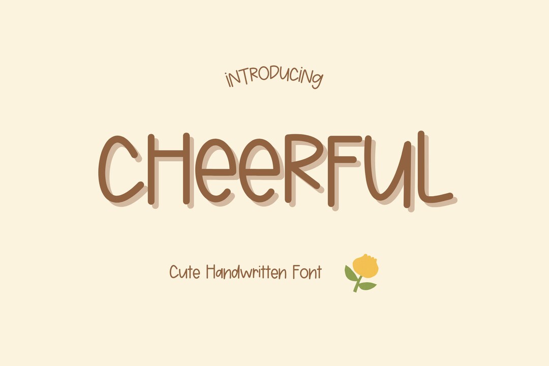Cheerful Font, Cute Handwritten Font, Cute Handwriting Font, Digital ...
