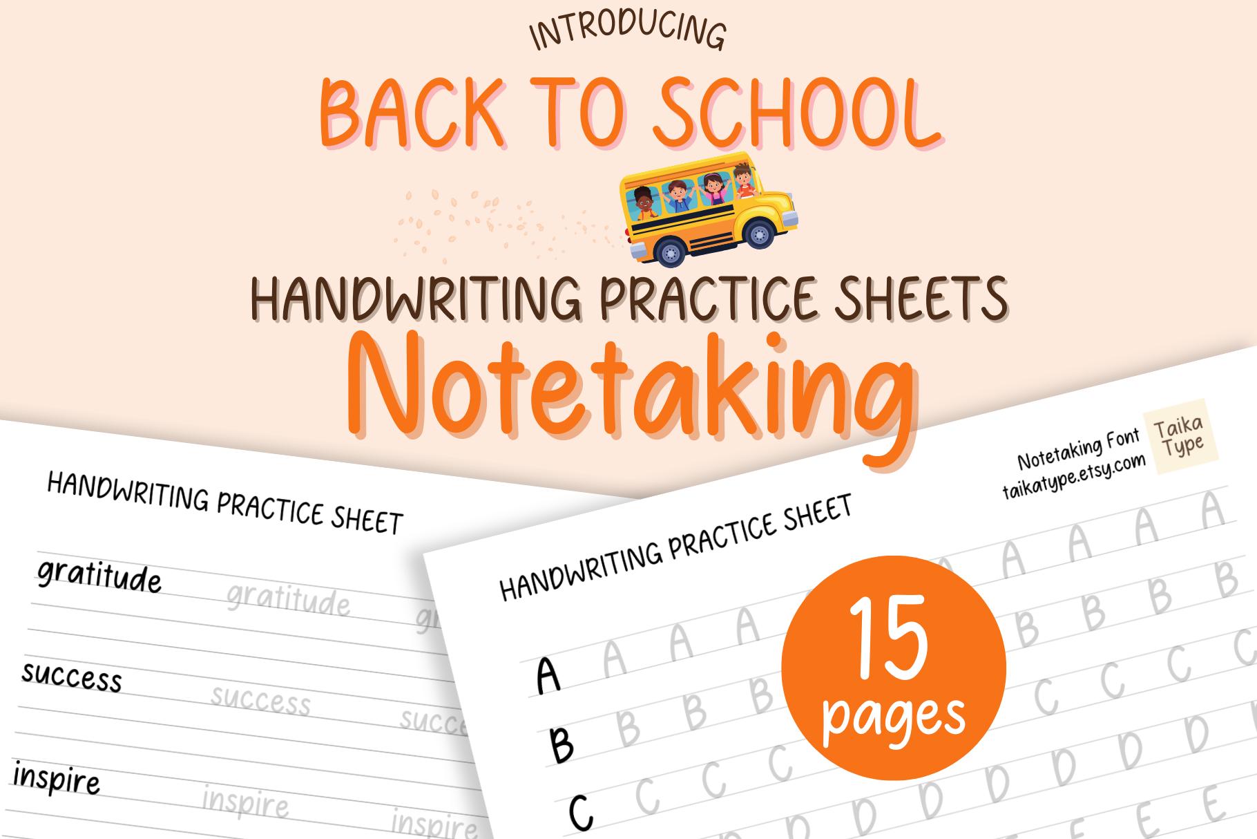 Back to School Neat Handwriting Practice Sheets, Printable Handwriting ...
