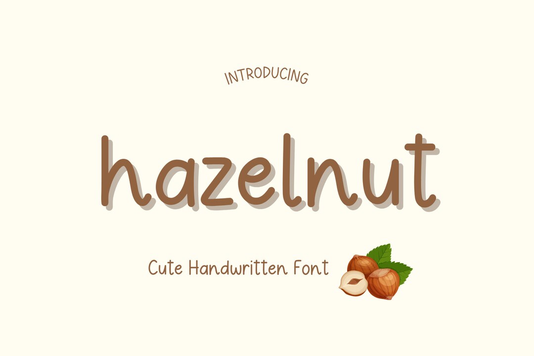 Hazelnut Font, Cute Font, Neat Handwritten Font, Neat Handwriting ...