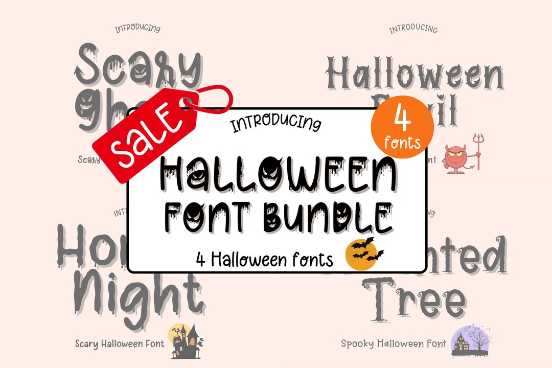 Halloween Font Bundle, Spider Font, Cricut Font, Spooky Font, Scary ...