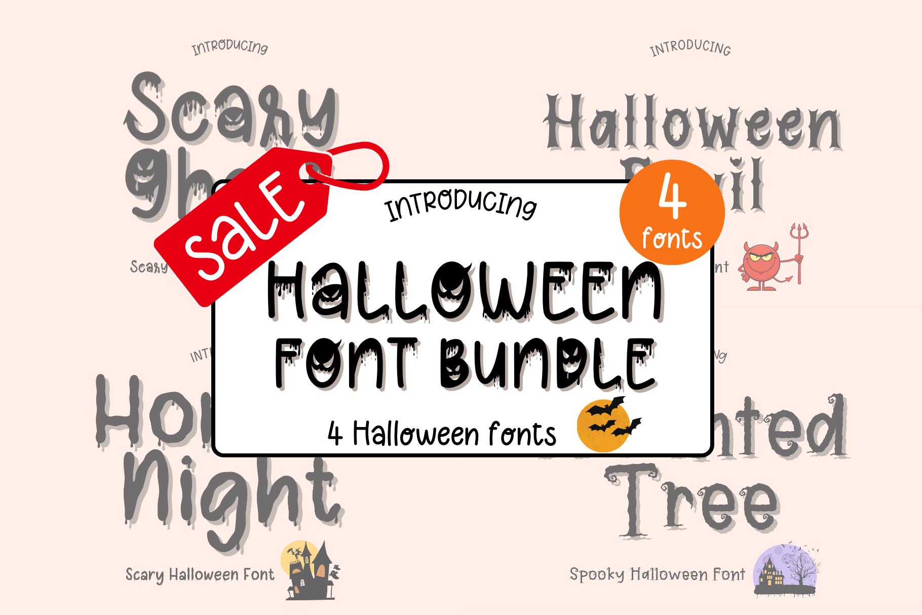 Halloween Font Bundle, Spider Font, Cricut Font, Spooky Font, Scary ...