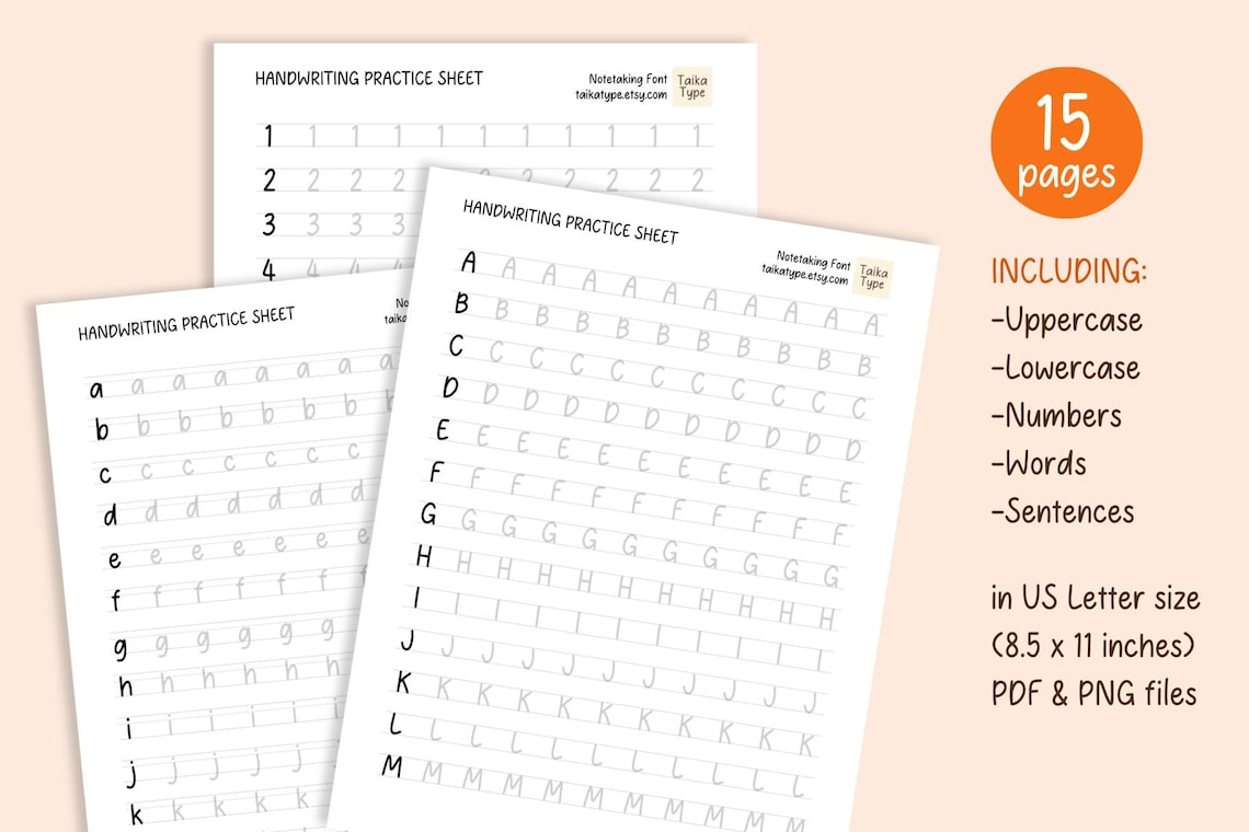 Back to School Neat Handwriting Practice Sheets, Printable Handwriting ...