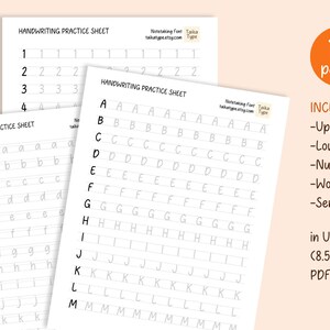 Back to School Neat Handwriting Practice Sheets, Printable Handwriting ...