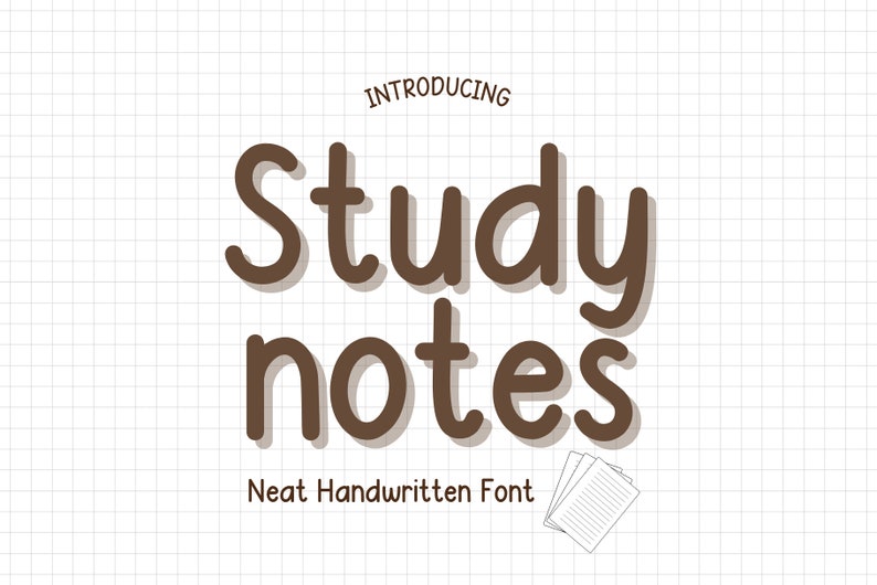 Study Notes Font, Neat Handwritten Font, Neat Handwriting Font, Digital ...