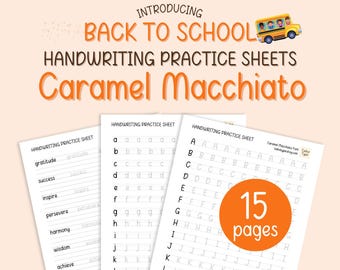 Back to School Neat Handwriting Practice Sheets, Printable Handwriting ...