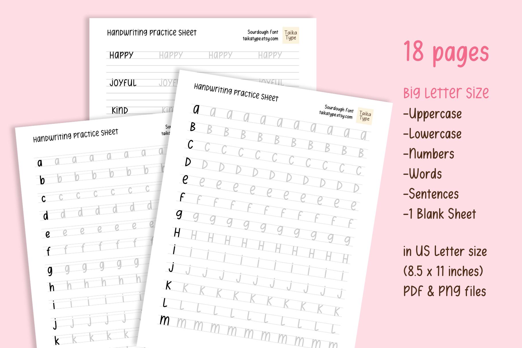 Cute Handwriting Practice Sheets, Printable Handwriting Worksheets ...