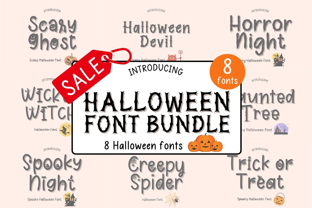 Halloween Font Bundle, Spider Font, Cricut Font, Spooky Font, Scary ...