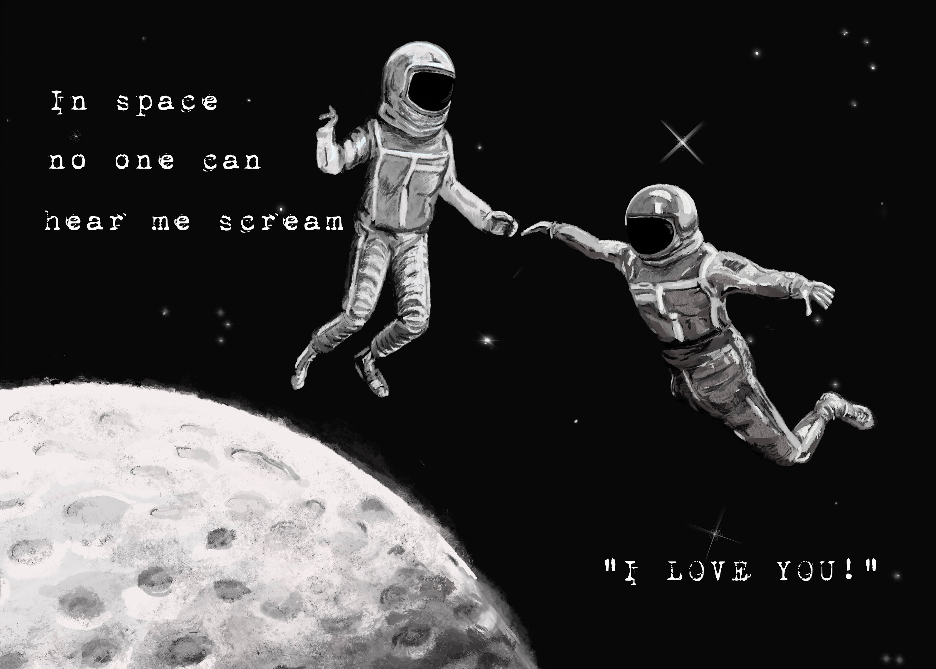 Outer Space Love Greeting Card, Alien Movie Quote Cosmic Goth Science ...