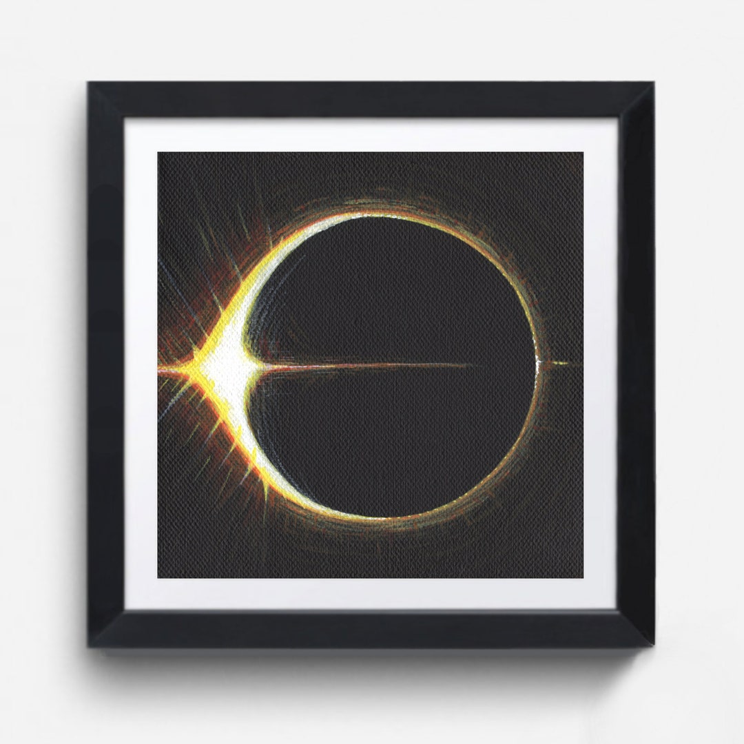 DIGITAL DOWNLOAD Eclipse Painting, Full Eclipse, Solar, Space Art ...