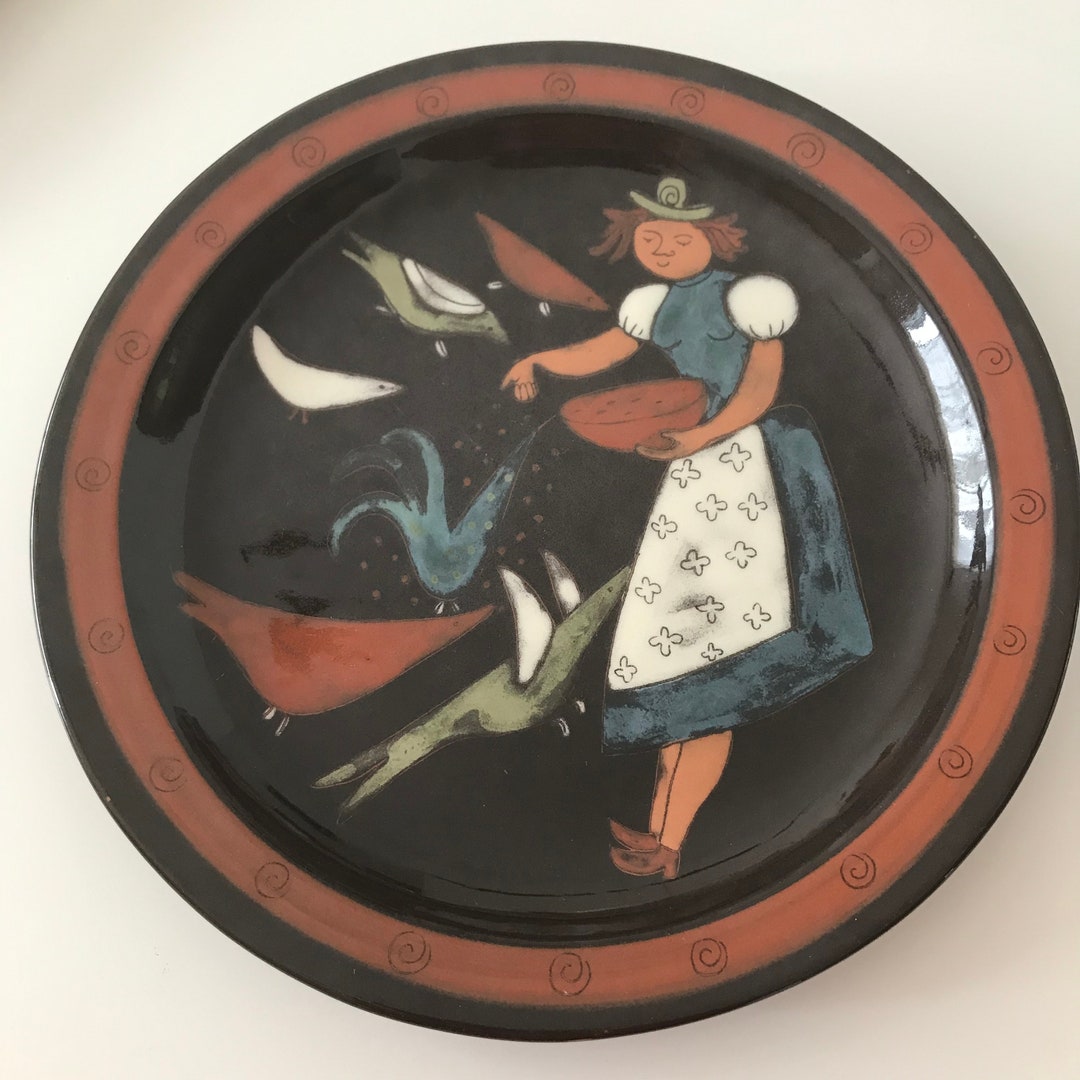 Zahner Rheinfelden Hand Painted Swiss Pottery Wall Hanging Plate 9'' - Etsy