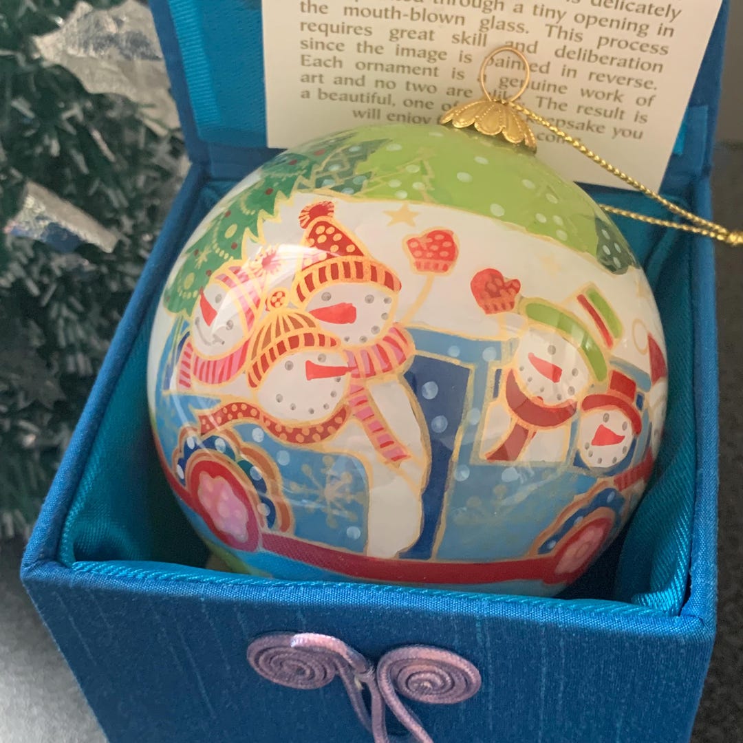 Li Bien Christmas Snowman Family Ornament 2009 in Box Hand Painted ...