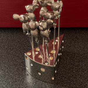 Mice Cheese Picks and Holder With Crystals Set of 8 Picks - Etsy