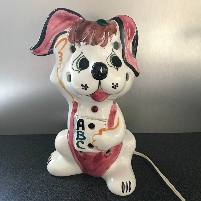 Ceramic Quadrifoglio Puppy Dog Lamp/night Light Holt Renfrew, Hand ...