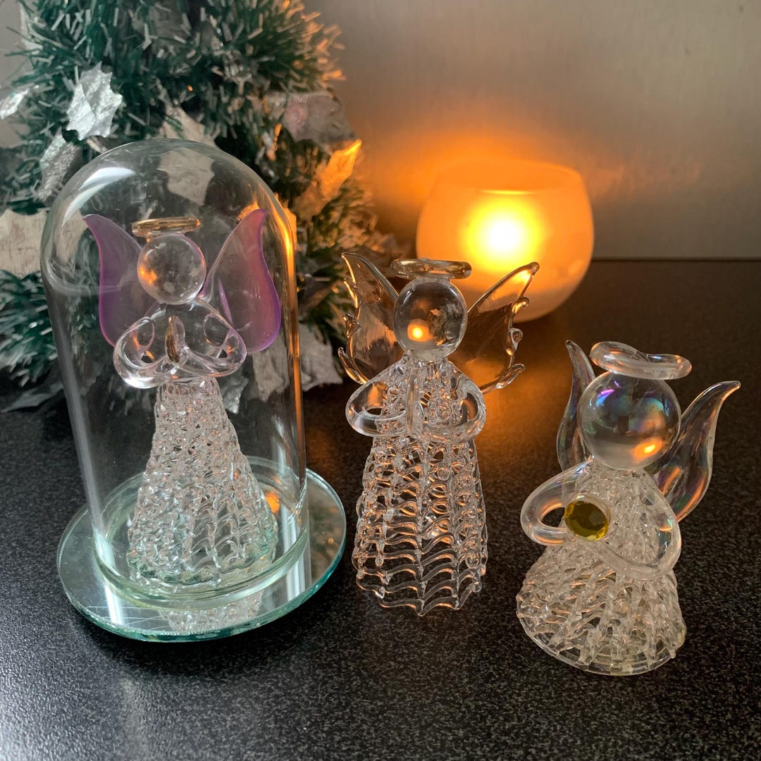 Vintage Spun Glass Guardian Angels Set of 3 - Etsy