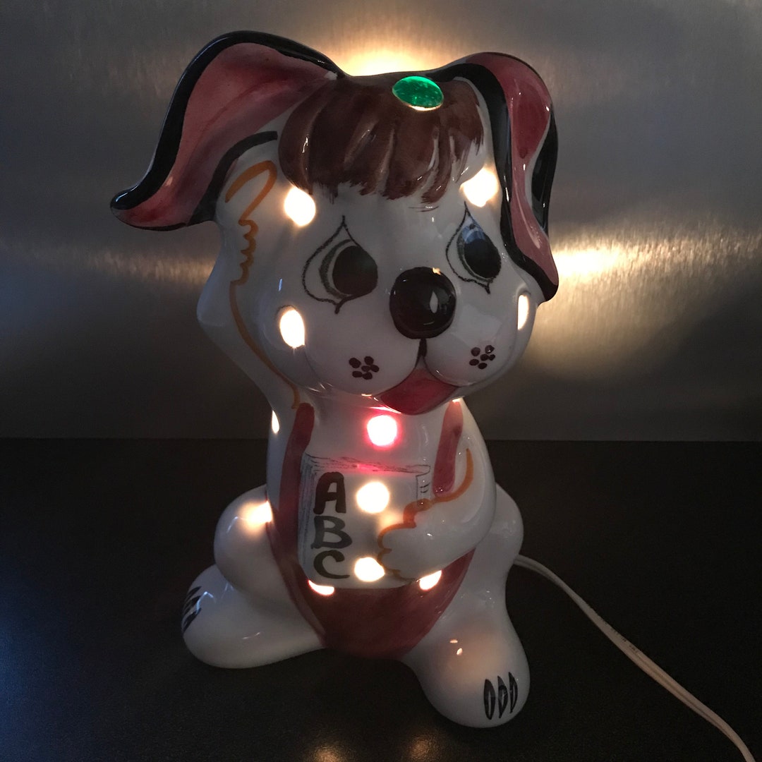 Ceramic Quadrifoglio Puppy Dog Lamp/night Light Holt Renfrew, Hand ...