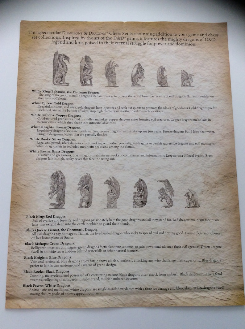Dungeons And Dragons Chess Set Limited Edition Etsy 