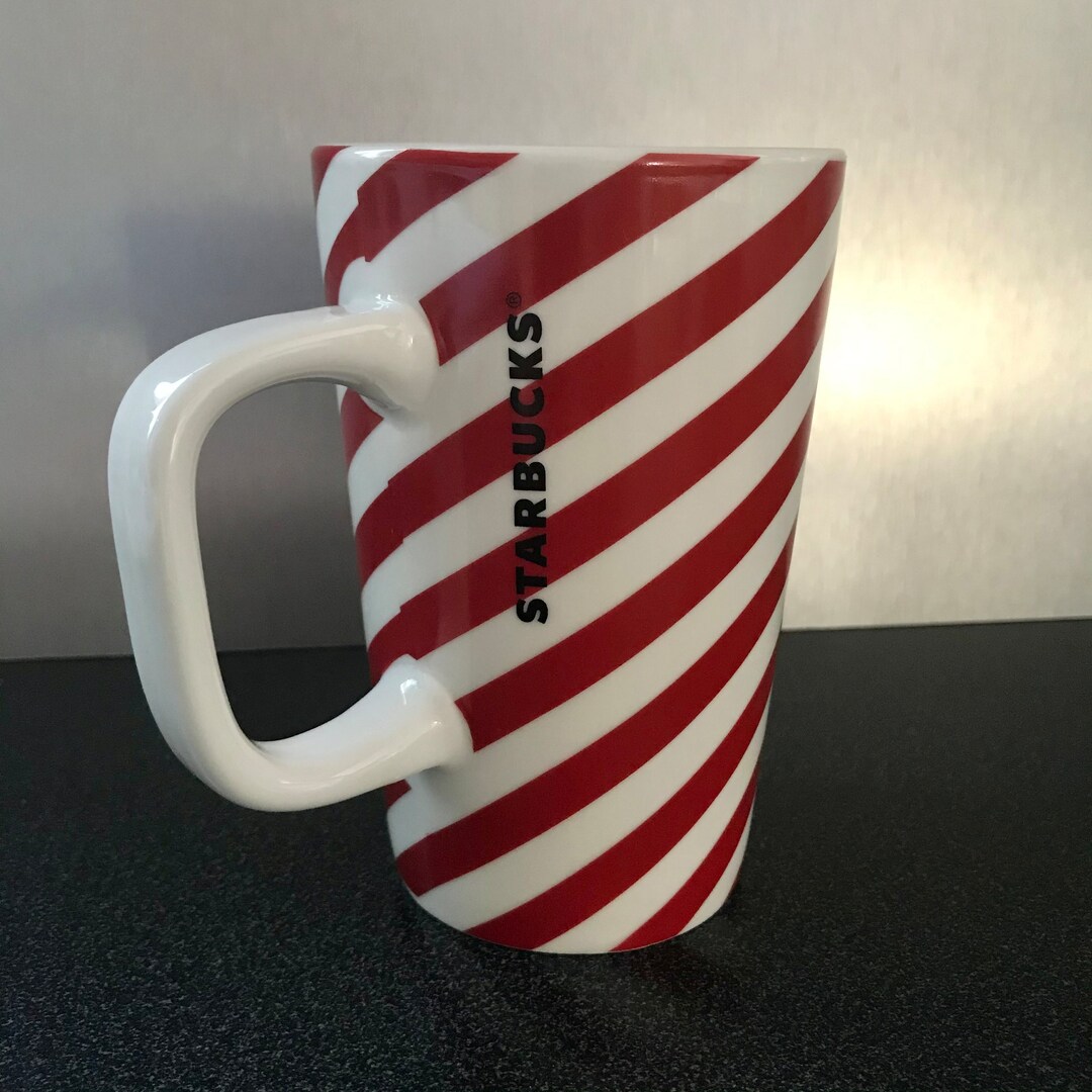 Starbucks Christmas Red White Candy Cane Striped Coffee Mug 12 Oz. - Etsy
