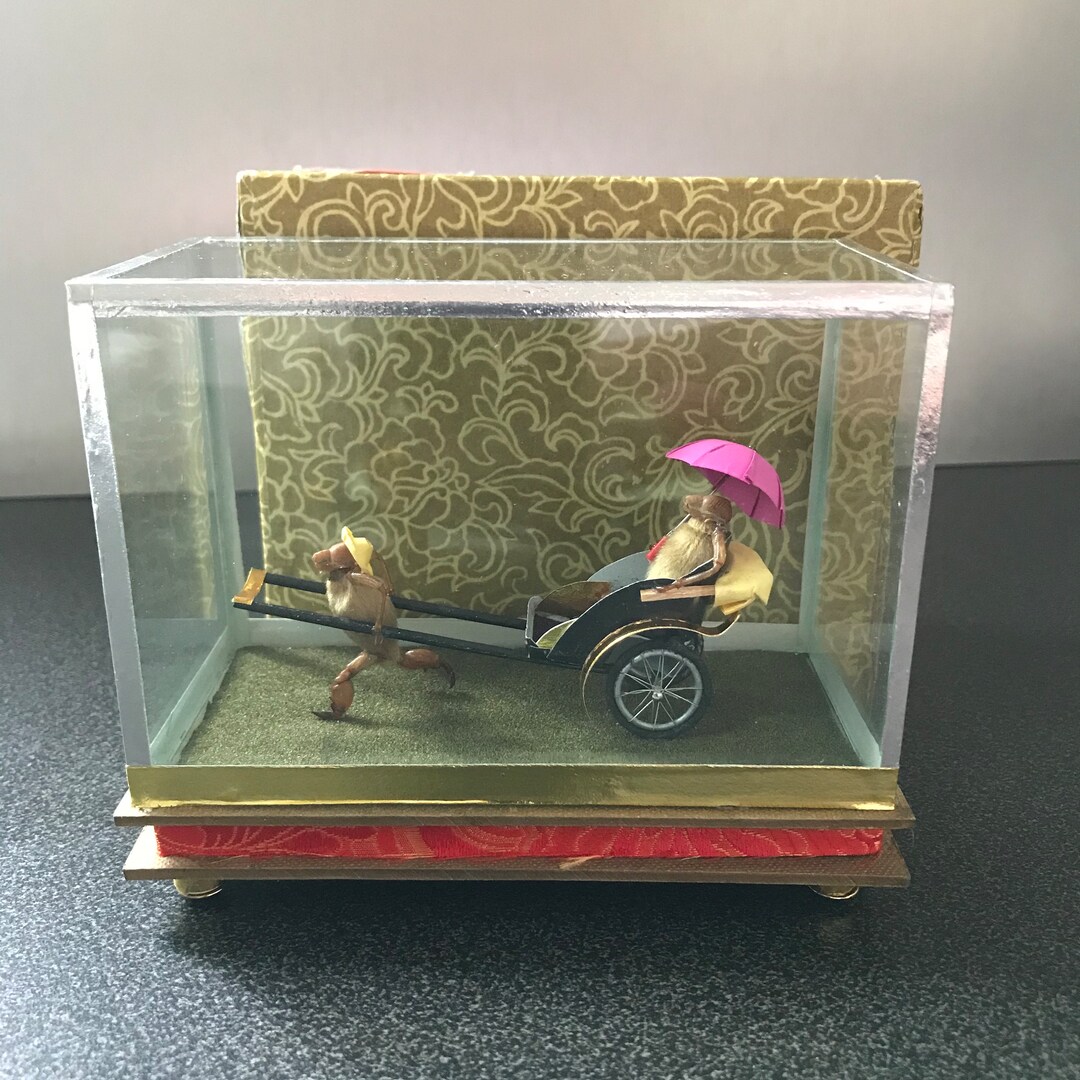 Rare Golden Cicada Hairy Monkey Vintage Chinese Miniature Folk Art ...