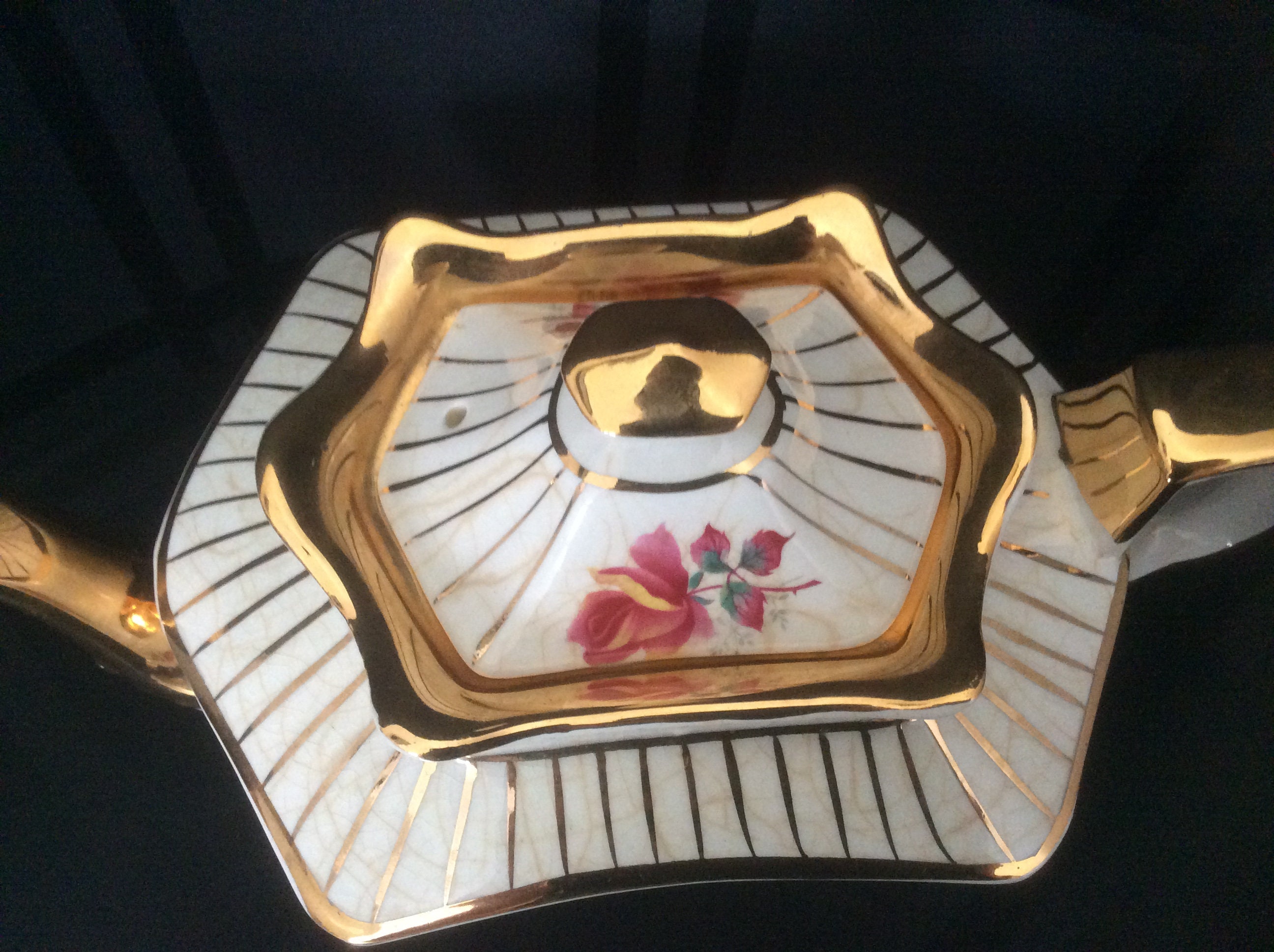 Arthur Wood Monarch Teapot Gold Design Made in England Floral Gold ...