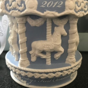 Wedgwood Baby's First Carousel Blue and White Christmas Ornament Fine ...