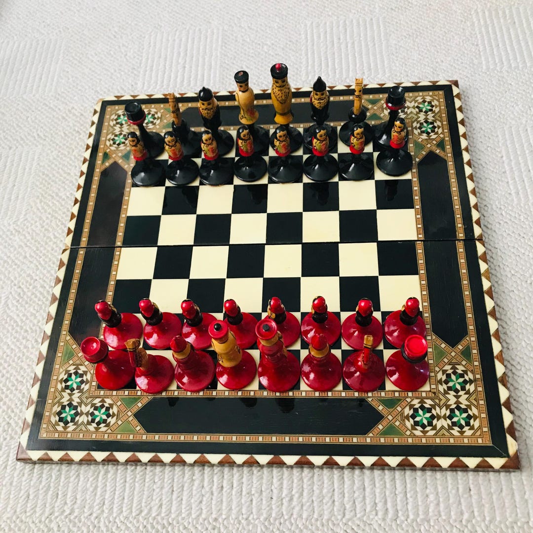 Vintage Victor Molero Inlay Folding Chess Board With Handmade ...