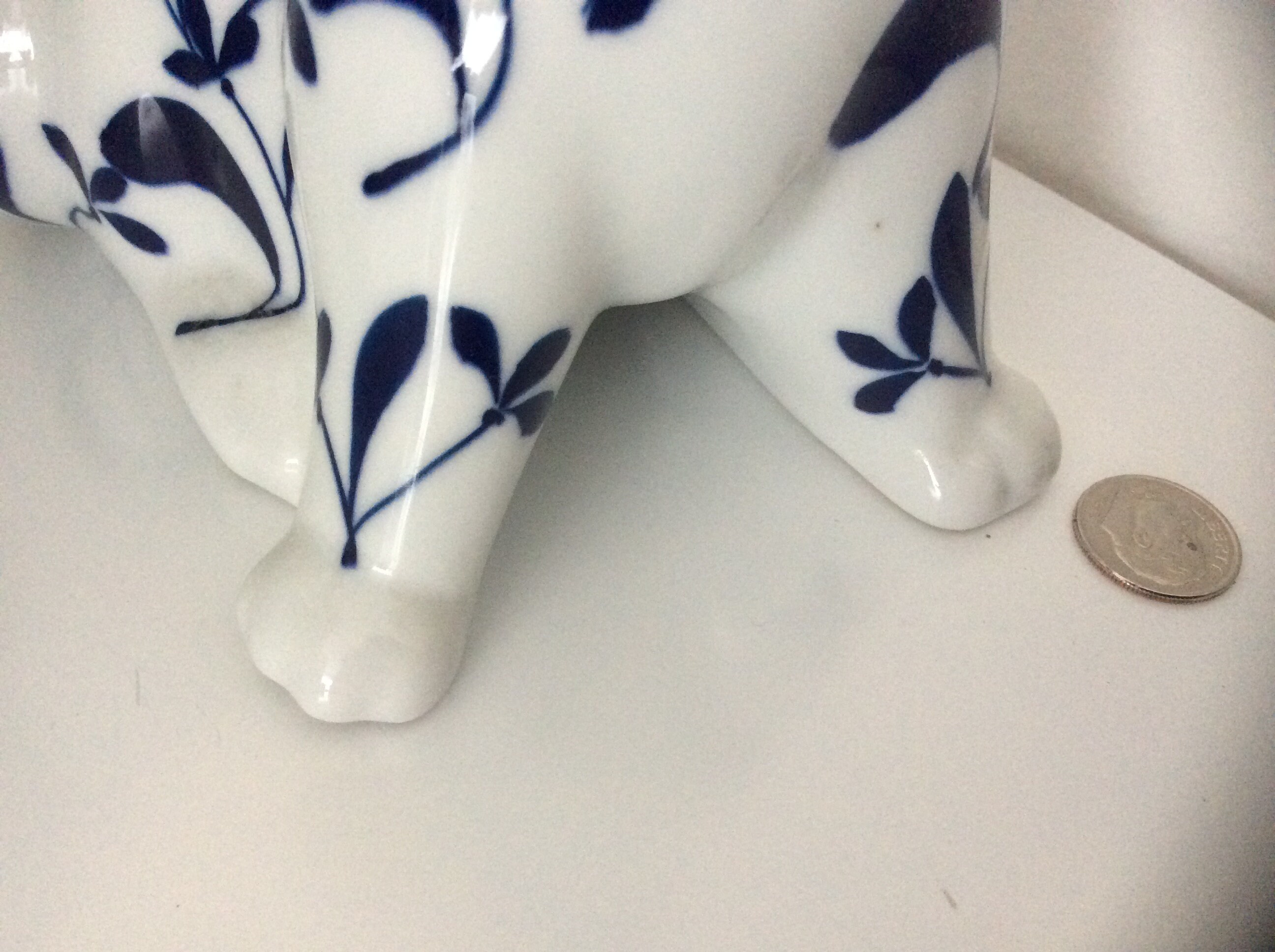 Genin Trudeau White Cat With Blue Eyes Decorated Cobalt Blue | Etsy