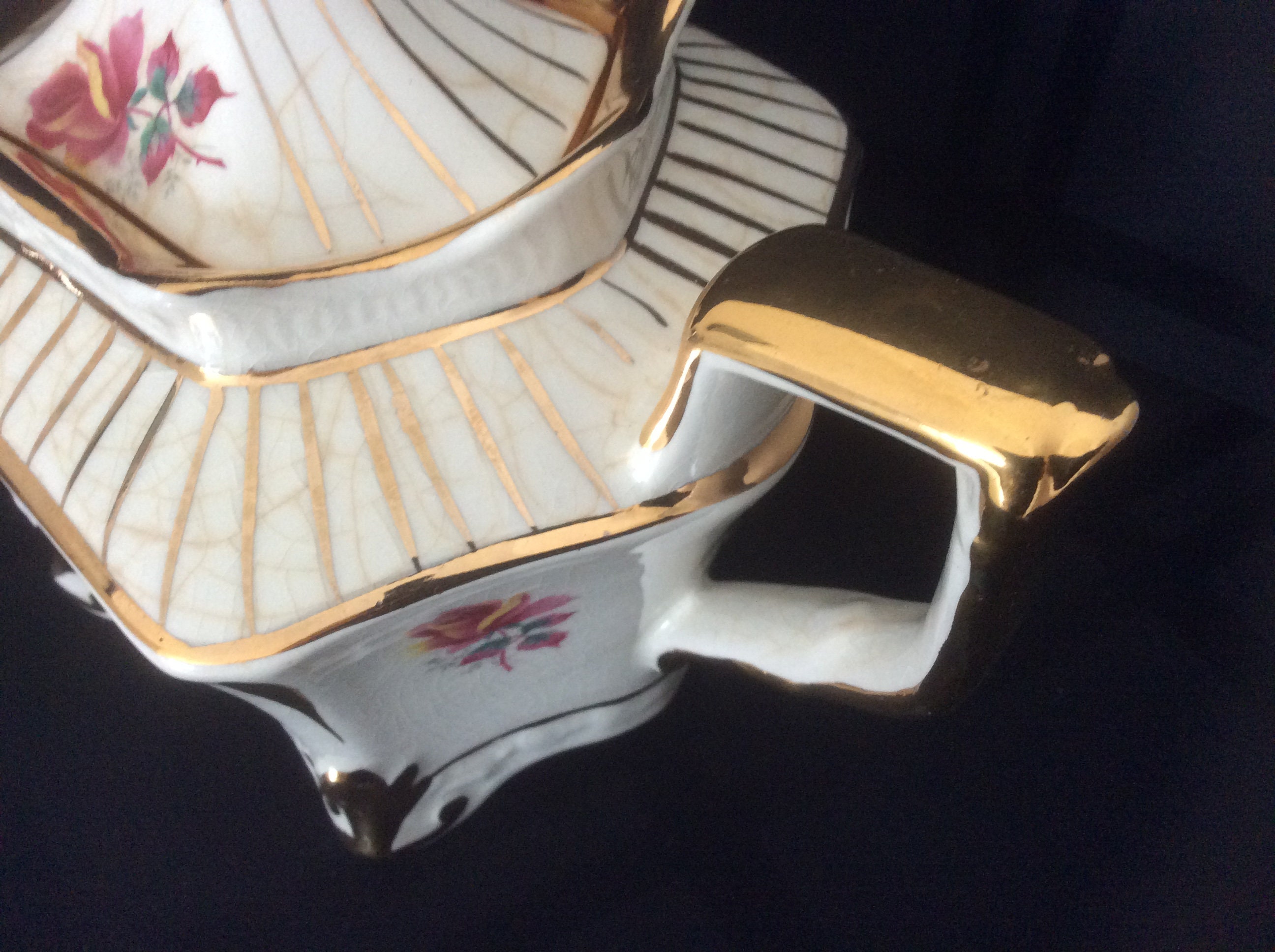 Arthur Wood Monarch Teapot Gold Design Made in England Floral Gold ...