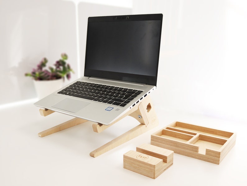 Laptop Stand Desk Tidy and Phone Holder Bundle Sustainable | Etsy