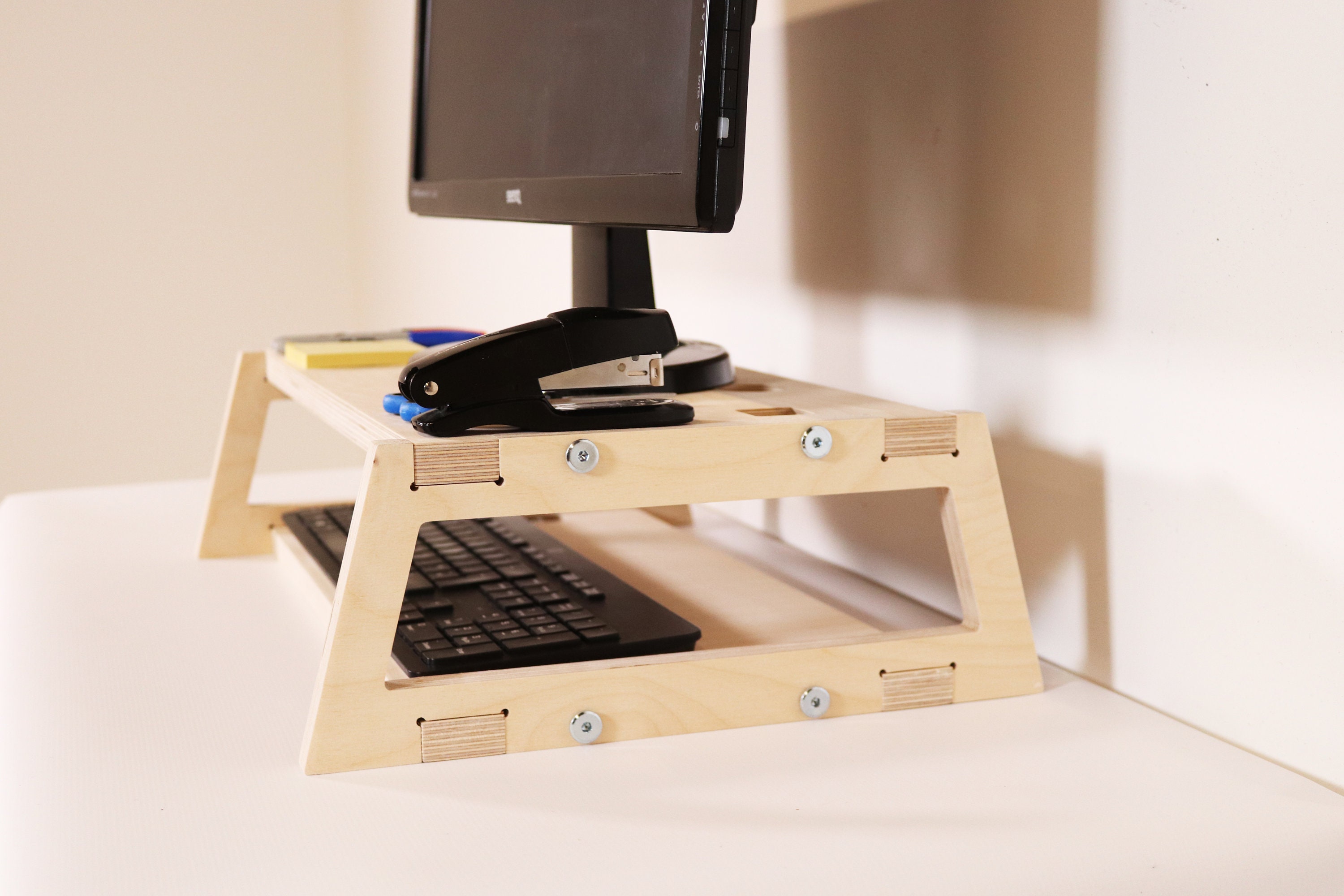 Computer Desktop Riser Sustainable FSC Approved Birch Ply | Etsy