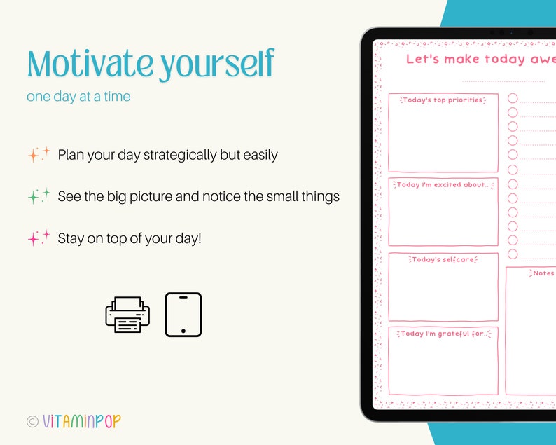 Digital Daily Planner Sheets | Digital to Do List Planner, Planner for ...