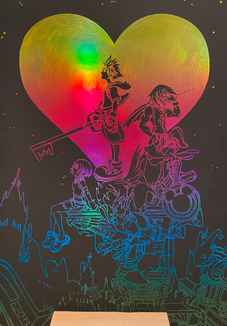 Kingdom Hearts Scratch Art - Etsy