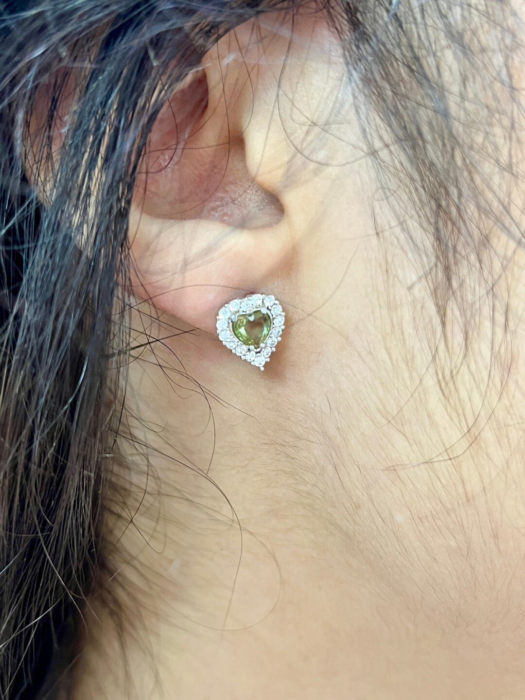 Color Changing Stone Silver Earring , Heart Shaped Zultanite Earring ...