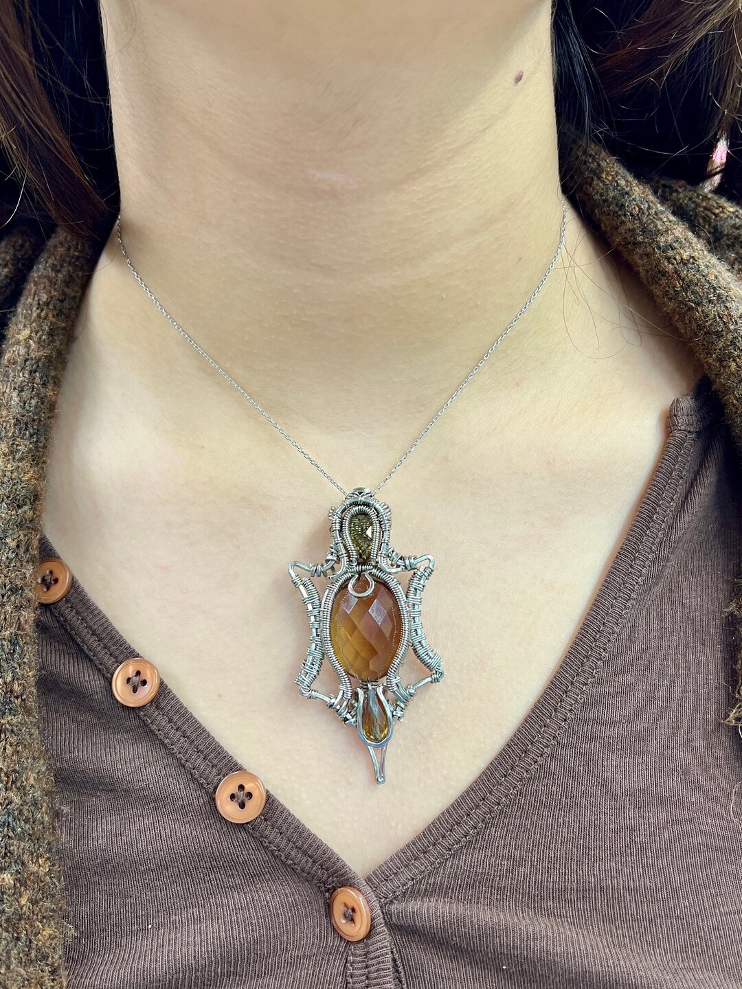 Hand Knitted Zultanite Necklace Zultanite Jewelry Color Changing Stone ...