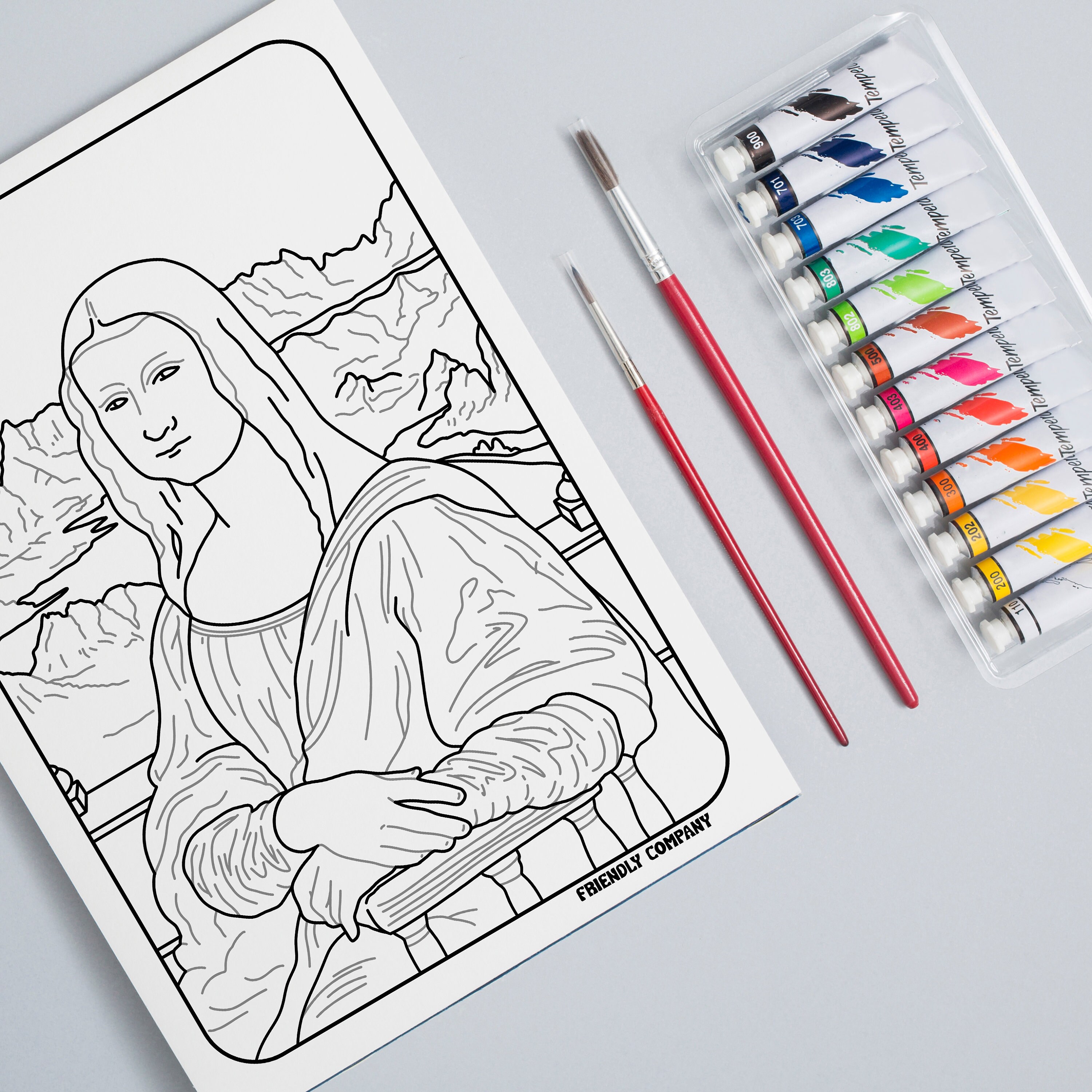 Mona Lisa by Leonardo Da Vinci Colouring Page DIGITAL DOWNLOAD - Etsy