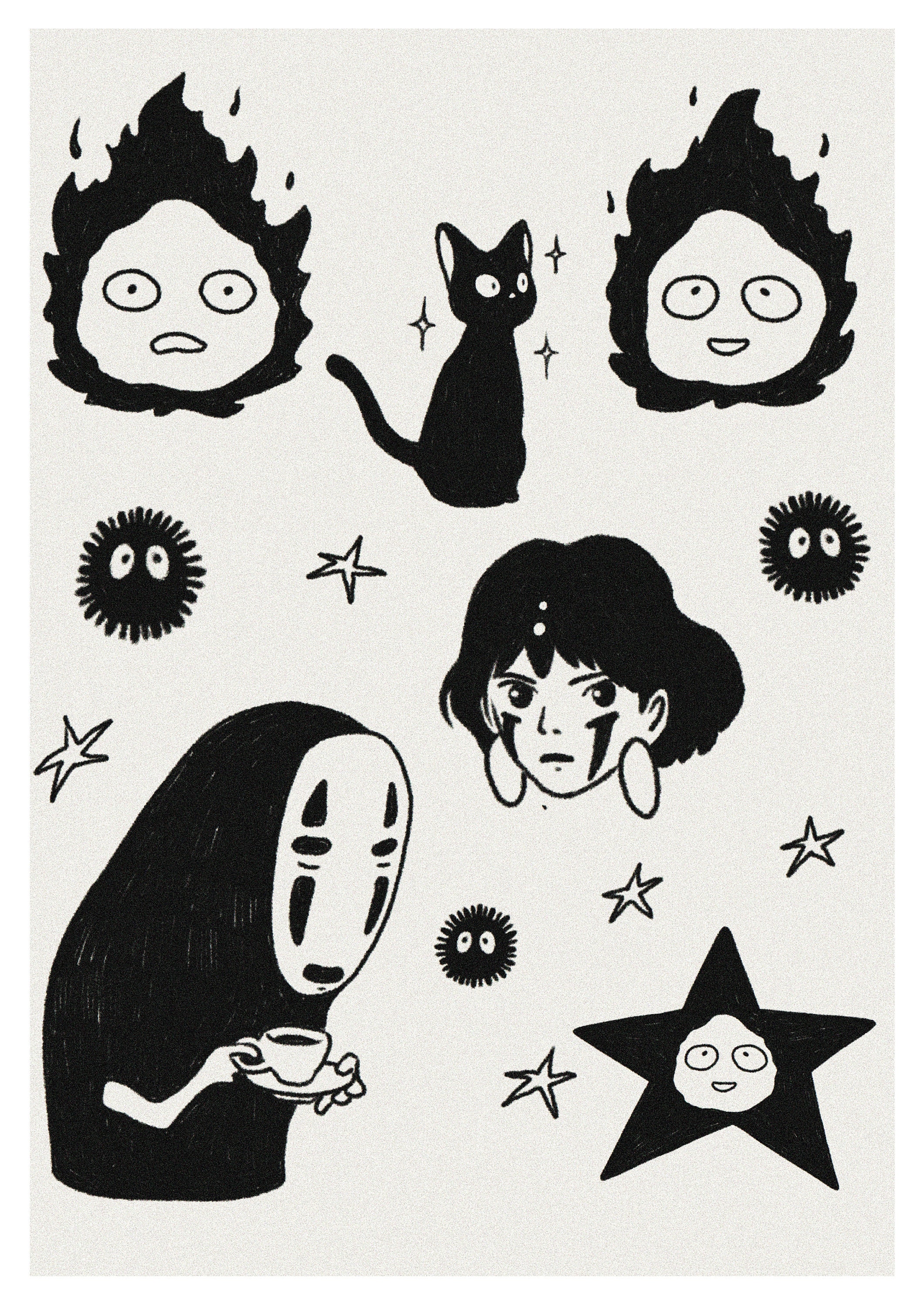 GHIBLI FLASH // Illustration Print A4 - Etsy