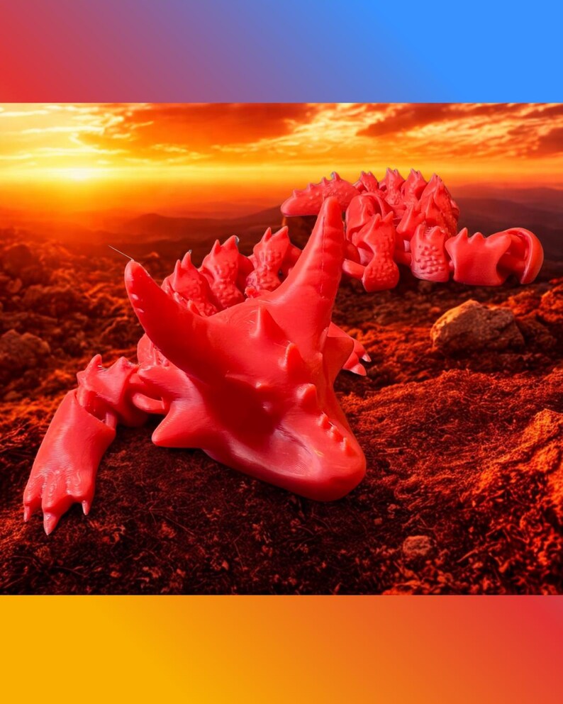 Articulated Red Dragon Figure: 3D Printed PLA Fantasy Toy - Etsy Canada