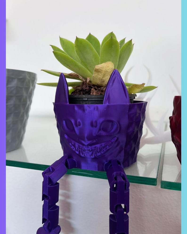 Cheshire Cat Planter – 3D Printed Alice in Wonderland Pot With Dangling ...