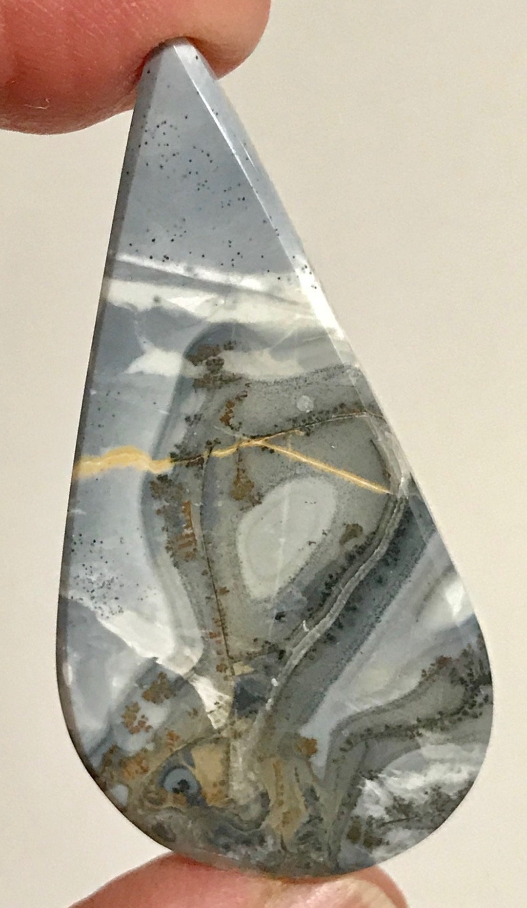 42 Carat Natural Scenic Landscape Tear Drop Maligano Jasper - Etsy