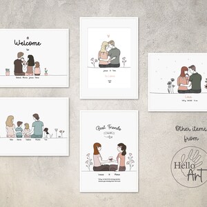 Friendship Gift, Best Friend Illustration, Personalised Friendship Gift ...