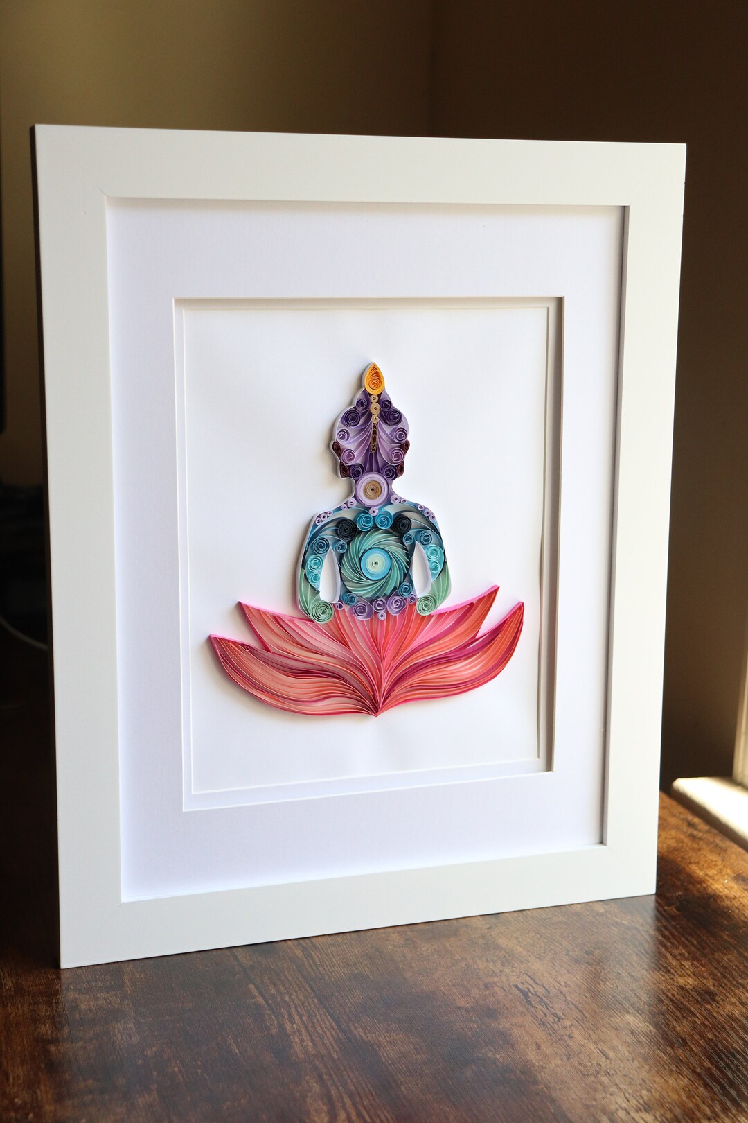 Quilled Paper Art - Buddha on Lotus Quilling - Anniversary/ Birthday ...