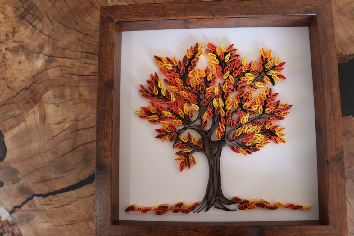Quilled Paper Art - Wall Decor - Fall Tree/autumn Tree - Anniversary ...