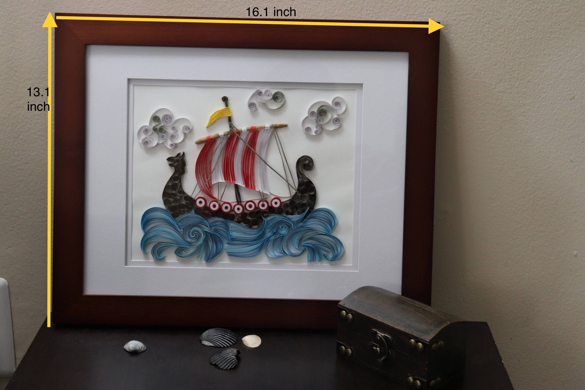 Quilled Paper Art Wall Decor Viking Ship Kids Room | Etsy